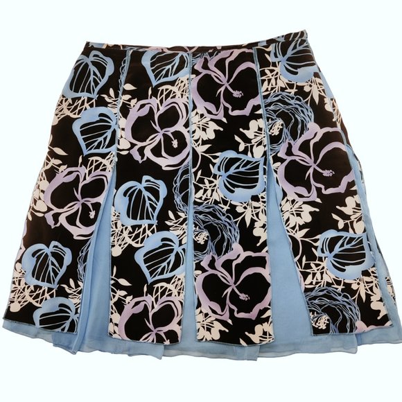 SLB | Skirts | Slb 0 Silk Floral Pleated Skirt Y2k Style | Poshmark